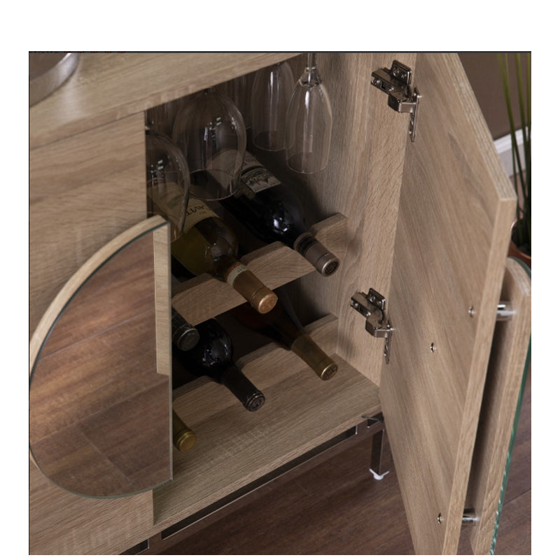 Contemporary Mirrored Circle Double Door Bar Cabinet – Primo Products LLC.